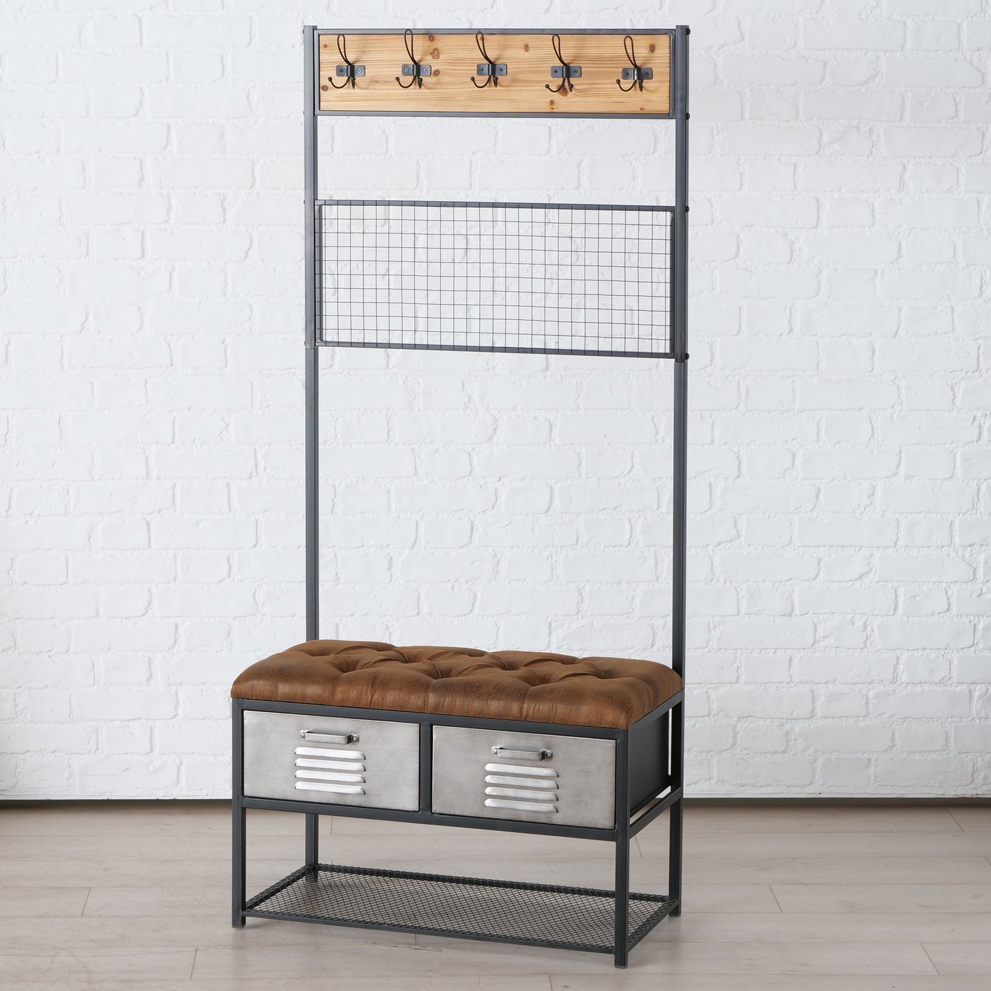 Bank mit Garderobe Hariba im Industrial Stil von Boltze günstig ...