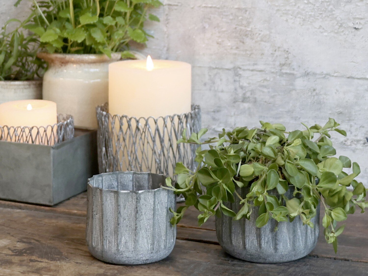 2er Set Blumentopf mit Rillen aus Eisen von Chic Antique günstig ...