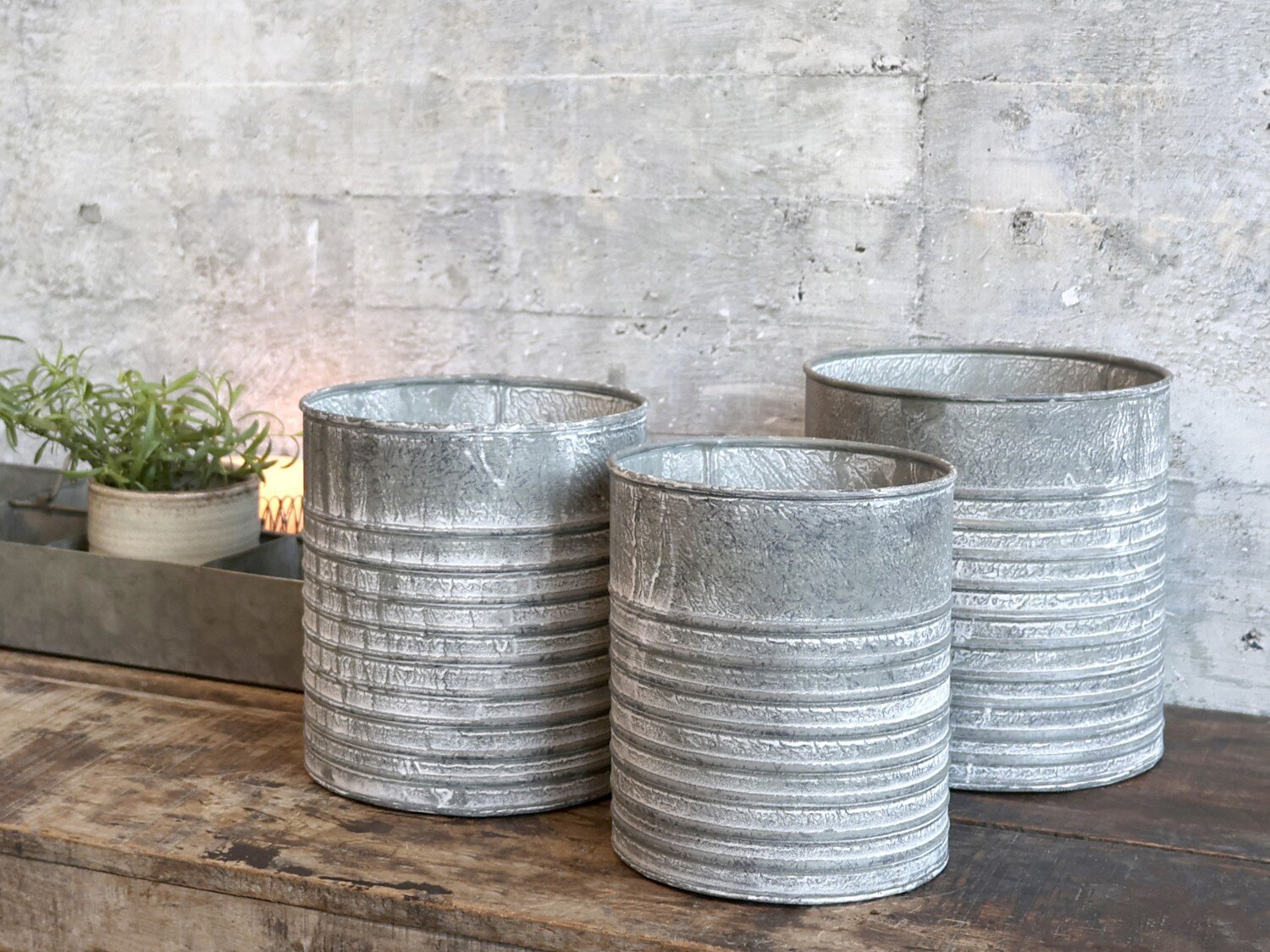 3er Set Blumentopf mit horizontalen Rillen von Chic Antique günstig ...