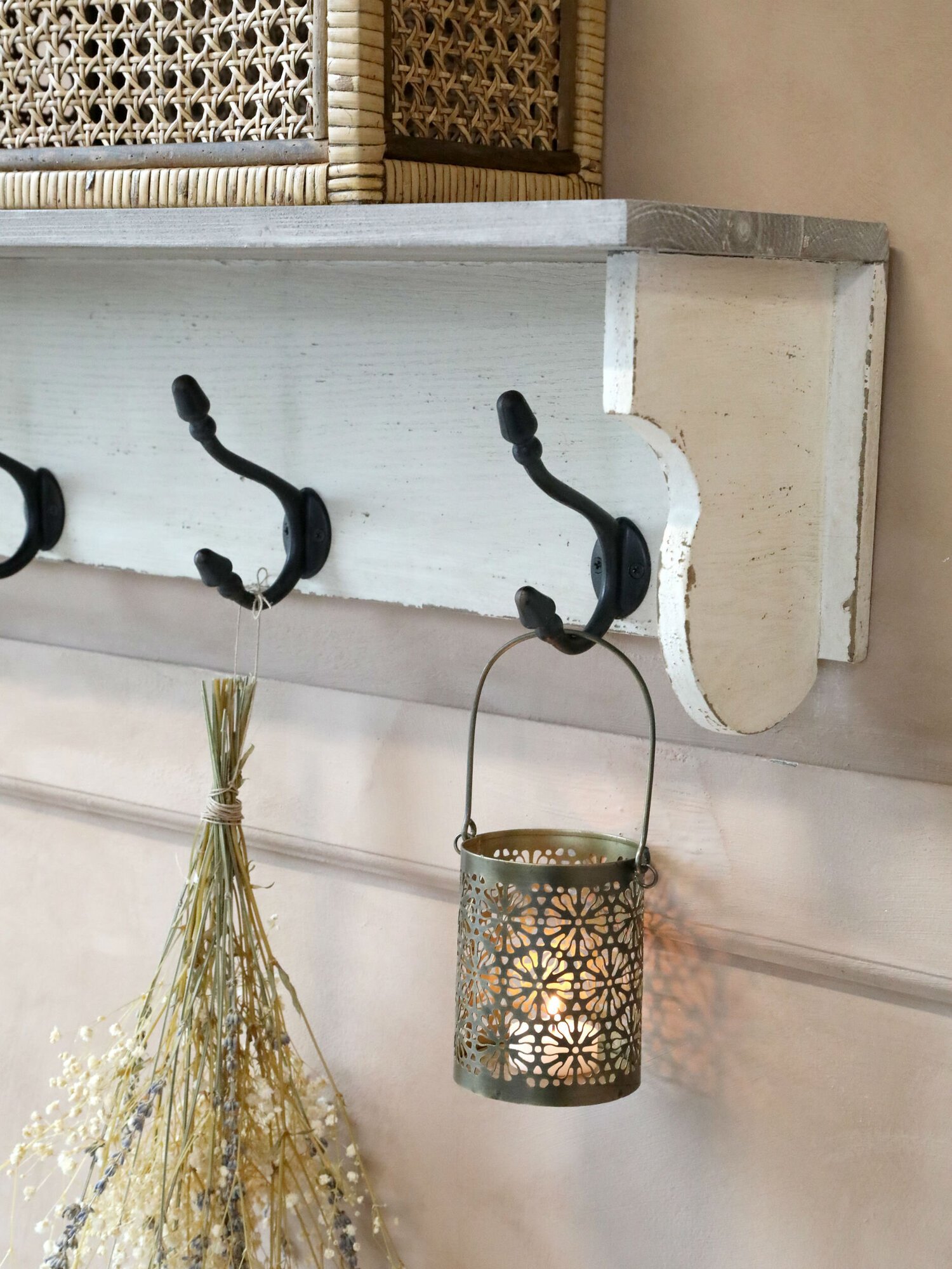 Garderobe Regal mit 4 Haken von Chic Antique günstig bestellen | SKANDEKO