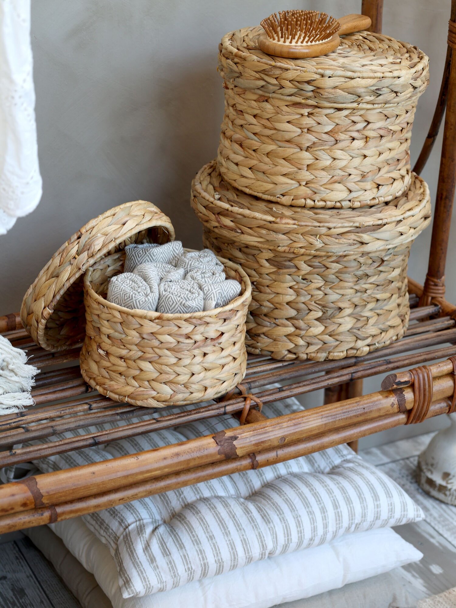 Korb mit Deckel 3er-Set von Chic Antique günstig bestellen | SKANDEKO