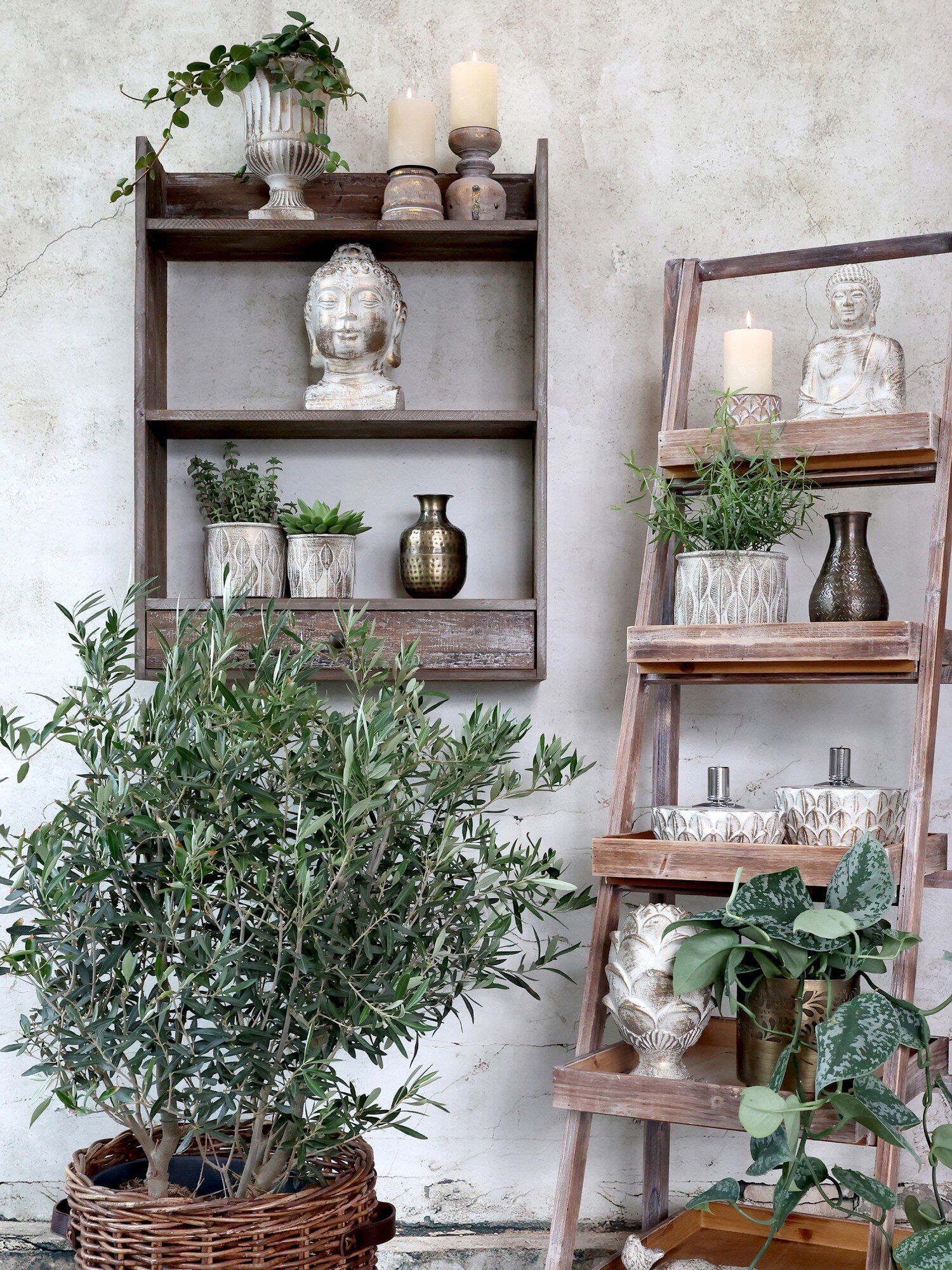 Leiterregal mit 5 Korb-Ablagen von Chic Antique günstig bestellen ...