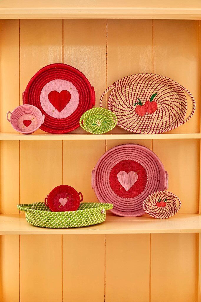 Raffia Körbe Hearts von RICE günstig bestellen | SKANDEKO