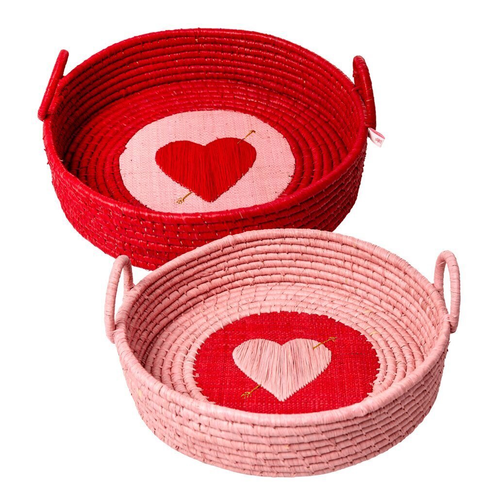 Raffia Körbe Hearts von RICE günstig bestellen | SKANDEKO